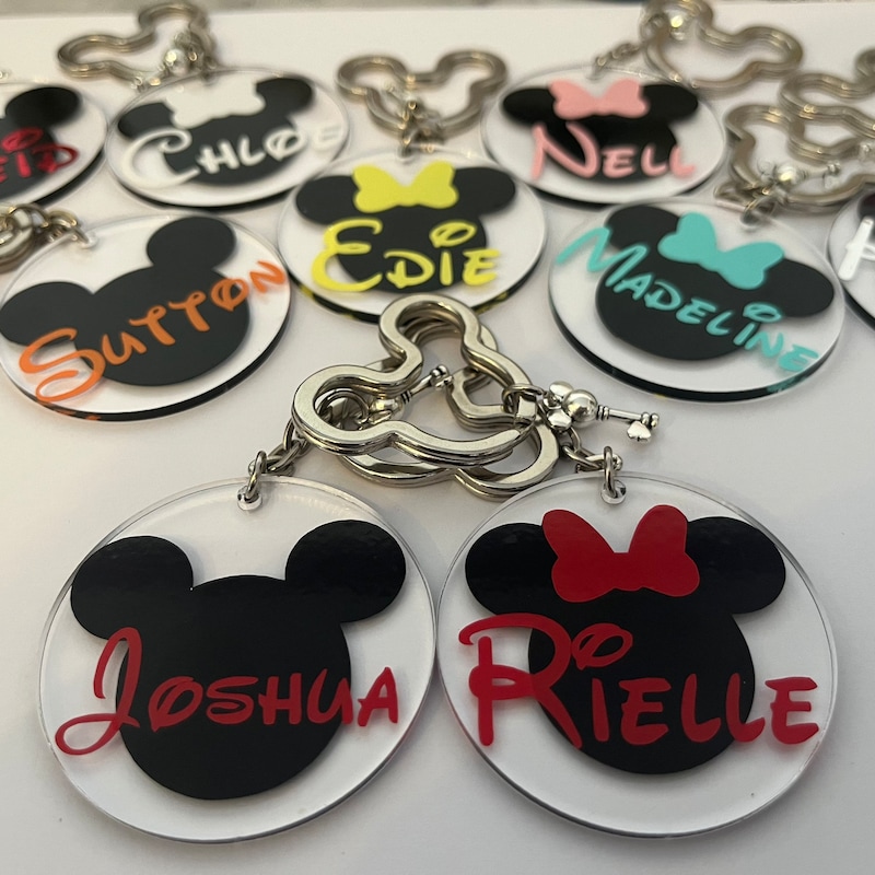Mickey & Minnie Keychain - Etsy