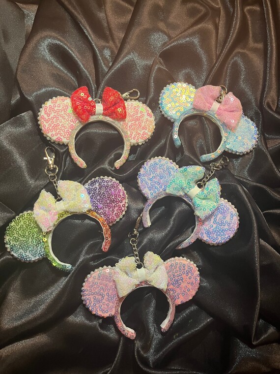 Mini Ear Keyring Pastel Iridescent Sequins Inspired - Etsy