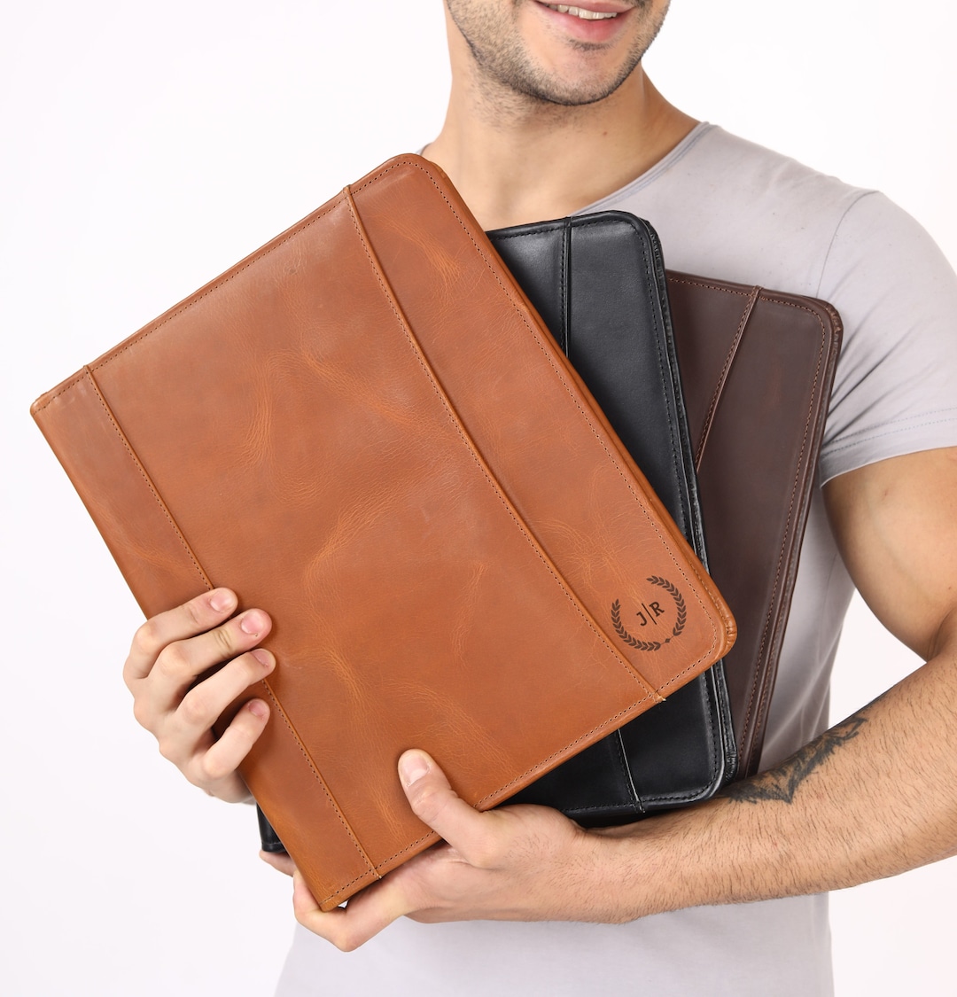 Personalized Full Grain Leather Portfolio, Corporate Gift - Etsy