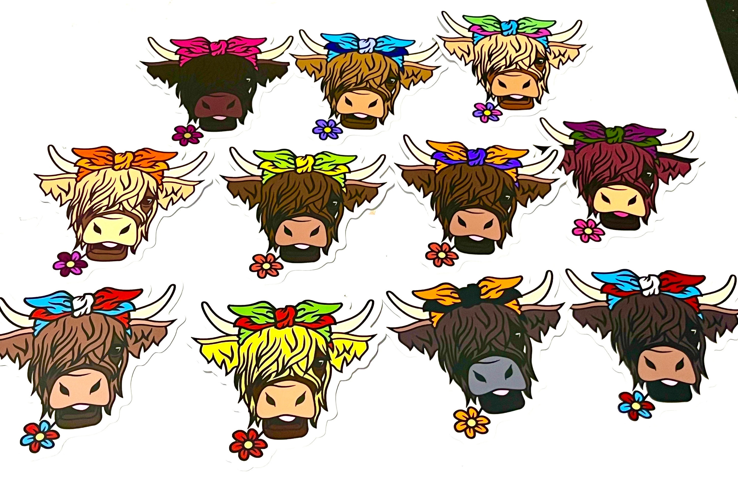 Highland Cow Stickers - Etsy