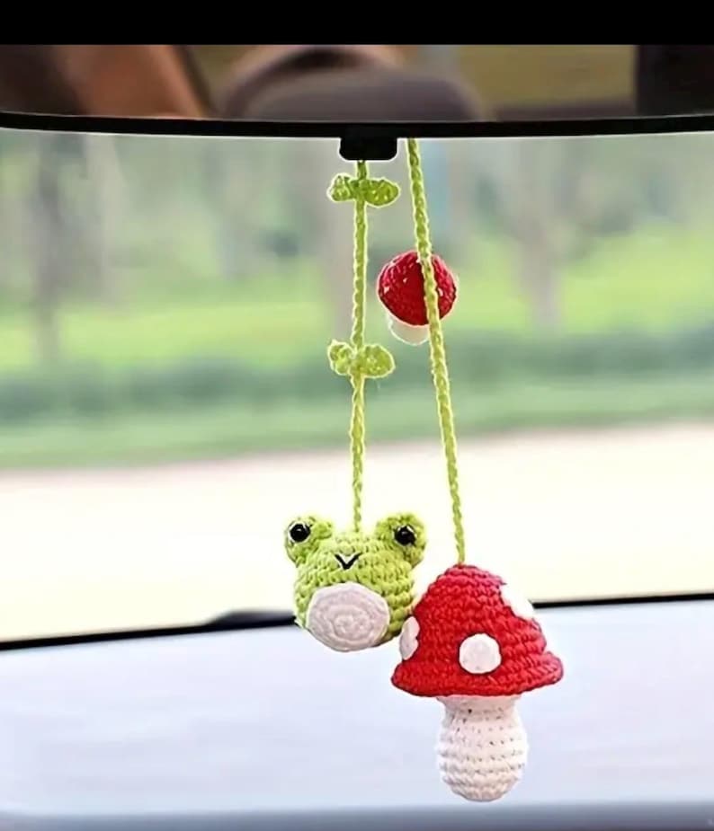 Crochet Pop Fidget Toy, Swing Animal Polyester Car Mirror Hanging Charm ...