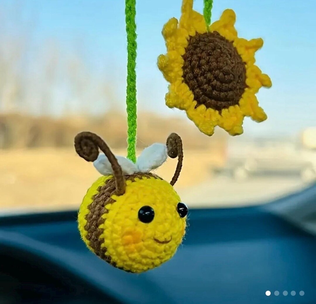 Crochet Pop Fidget Toy, Swing Animal Polyester Car Mirror Hanging Charm ...