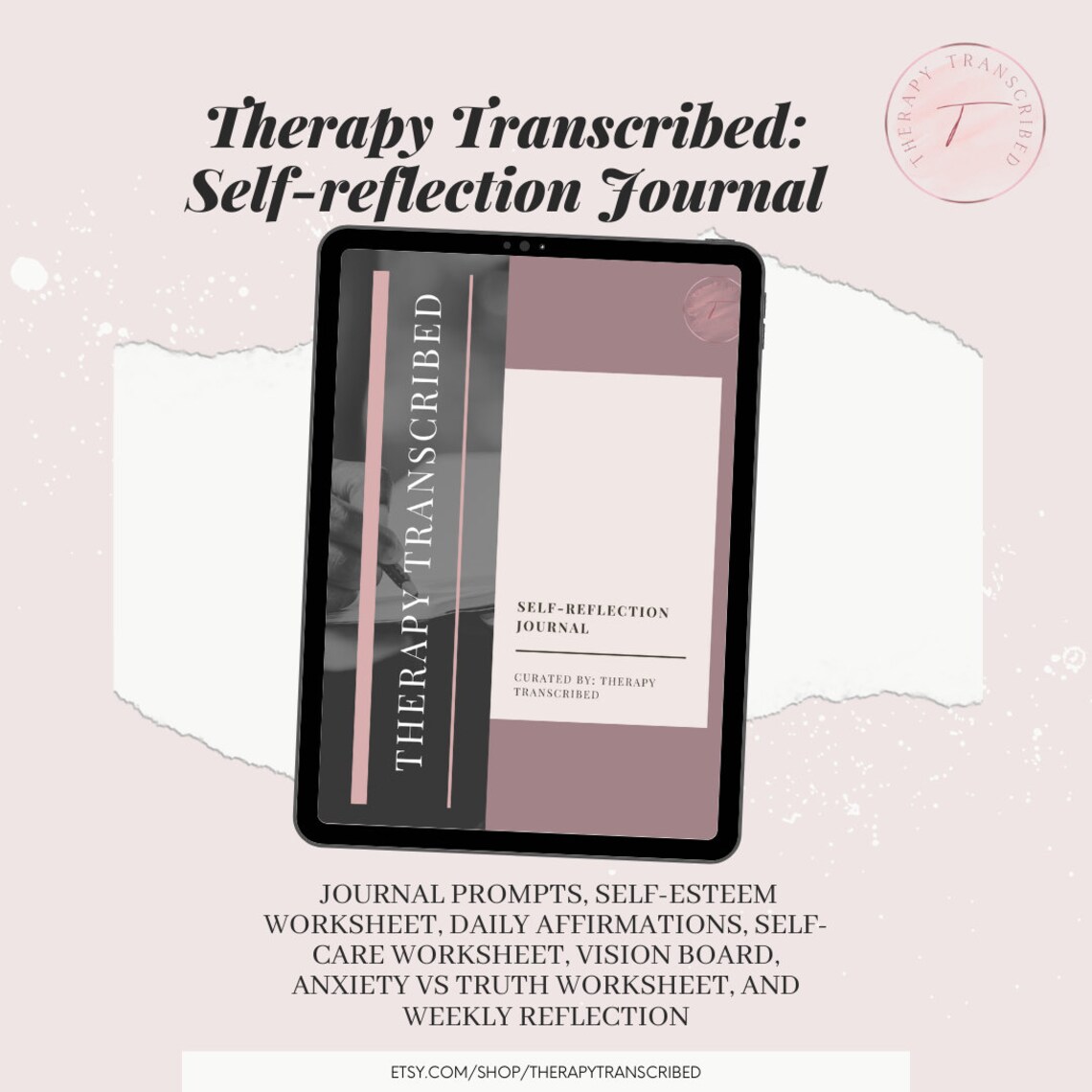 Self Reflection Journal | Therapy Printable | Mental Health | Self Care ...