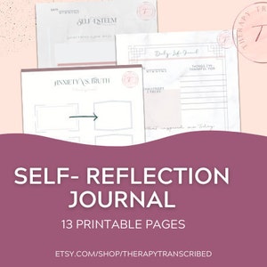 Self Reflection Journal | Therapy Printable | Mental Health | Self Care ...