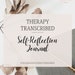 Self Reflection Journal | Therapy Printable | Mental Health | Self Care ...