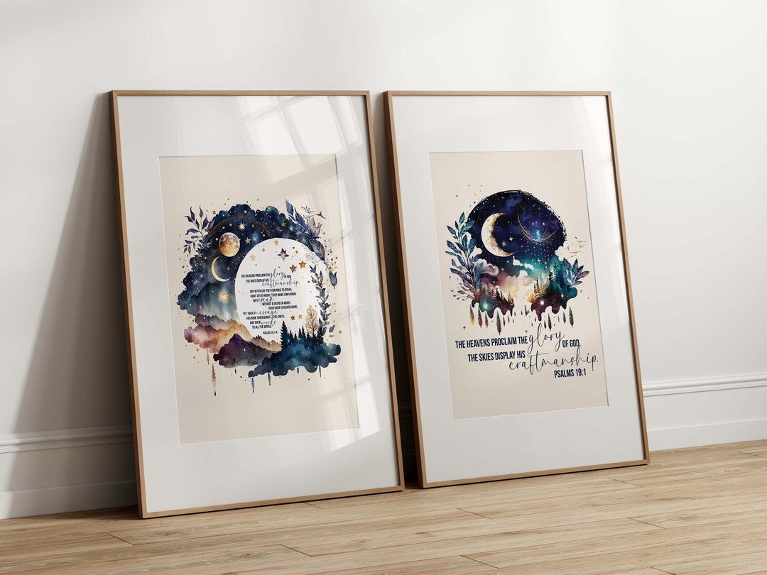 The Heavens Proclaim His Glory / Psalm 19:1-4 Printable Bible Verse ...