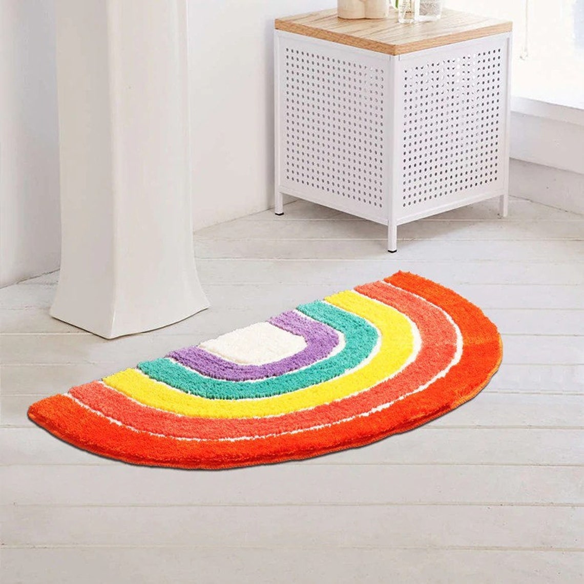 Semicircle Rainbow Rug Half Circle Rainbow Rug Boho Rug | Etsy