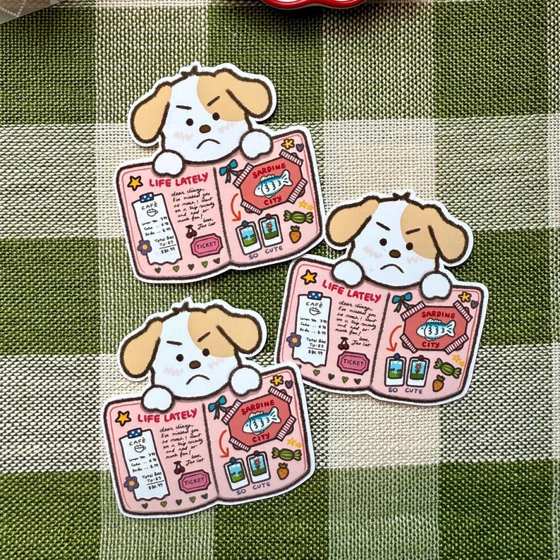Handmade Grumpy Dog Journal Sticker: Handmade Matte Sticker - Etsy
