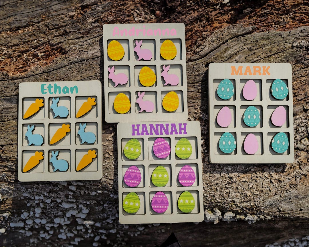 Interactive Wood Tic Tac Toe, Preschooler Themed Birthday Party Games ...