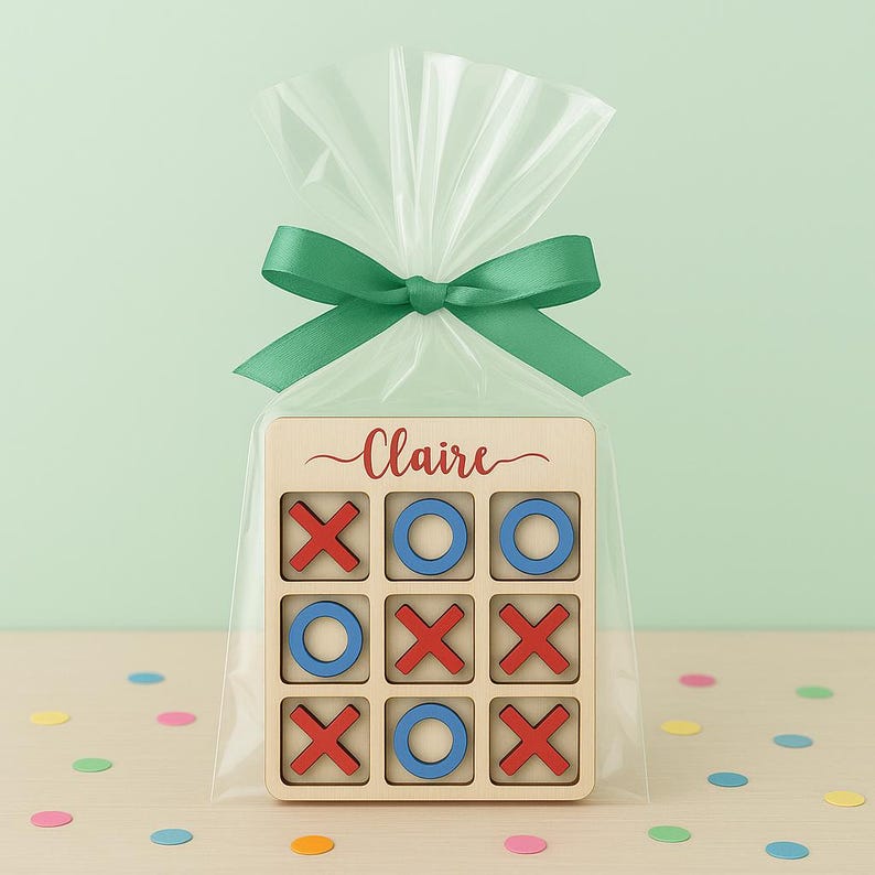 Personalized Wooden Tic Tac Toe Game: Kids Travel Toy, Party Favor - Etsy