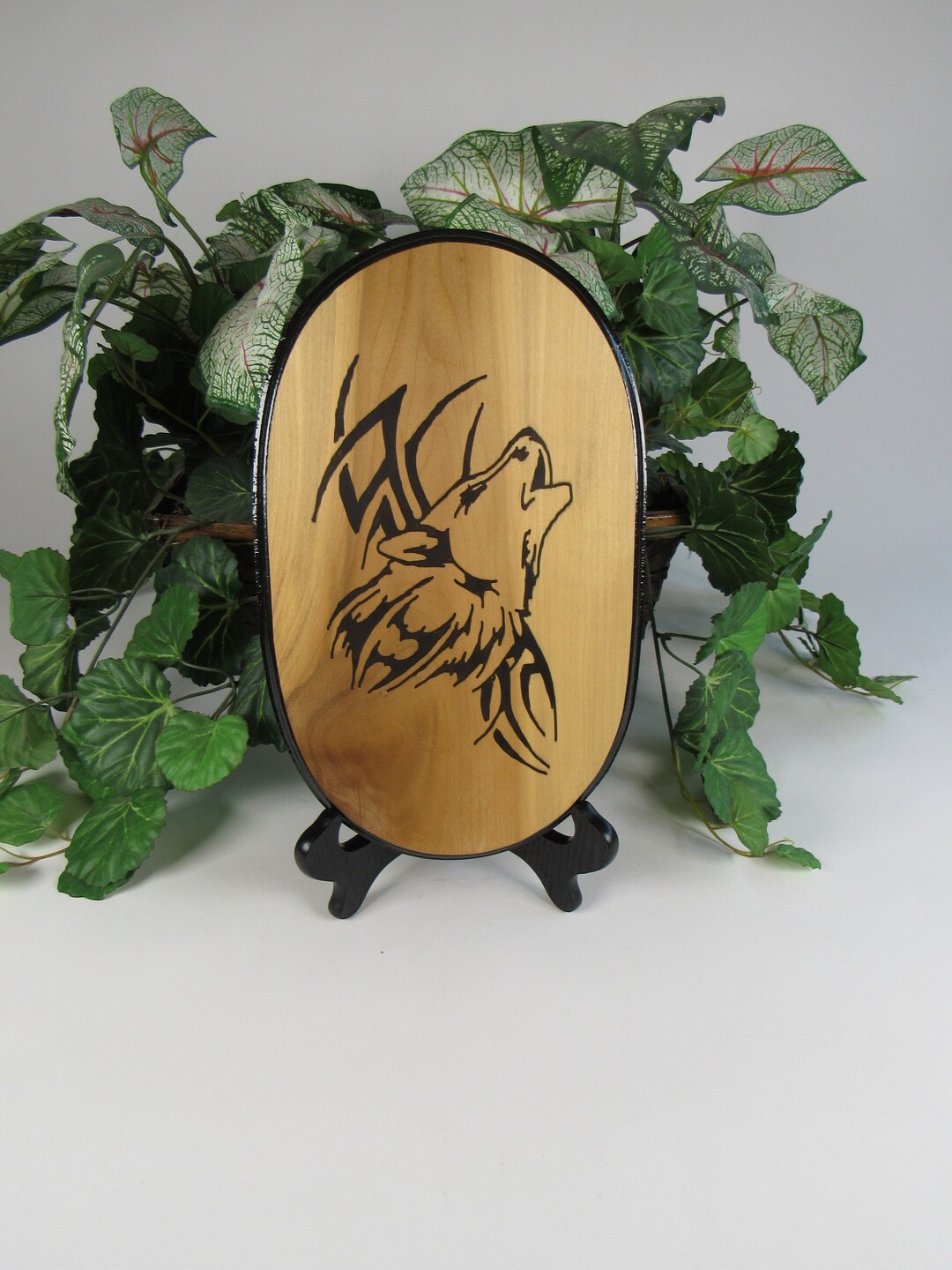 Tribal Wolf Wall Plaque/artwork/wolf/wall Decor/wall Art/home Decor ...