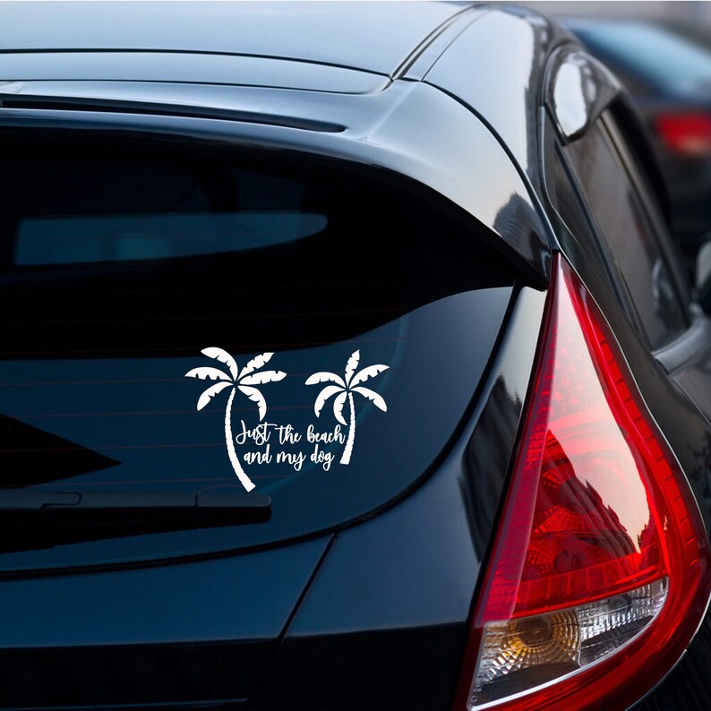 Beach Car Decal Beach Vinyl Decal Ocean Car Decal Beach Dog - Etsy