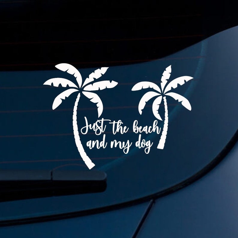 Beach Car Decal Beach Vinyl Decal Ocean Car Decal Beach Dog - Etsy
