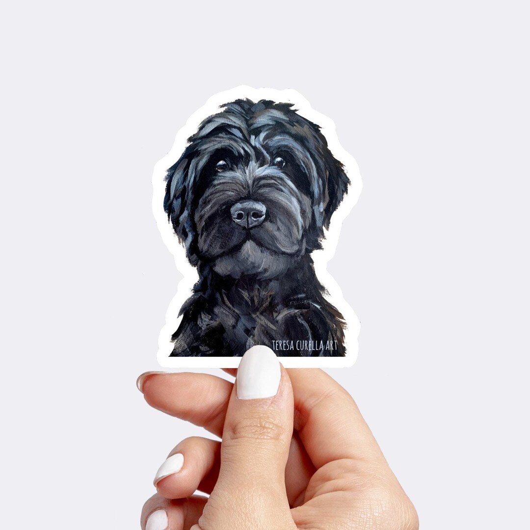 Black Doodle Dog Sticker: Waterproof Laptop Decal - Etsy