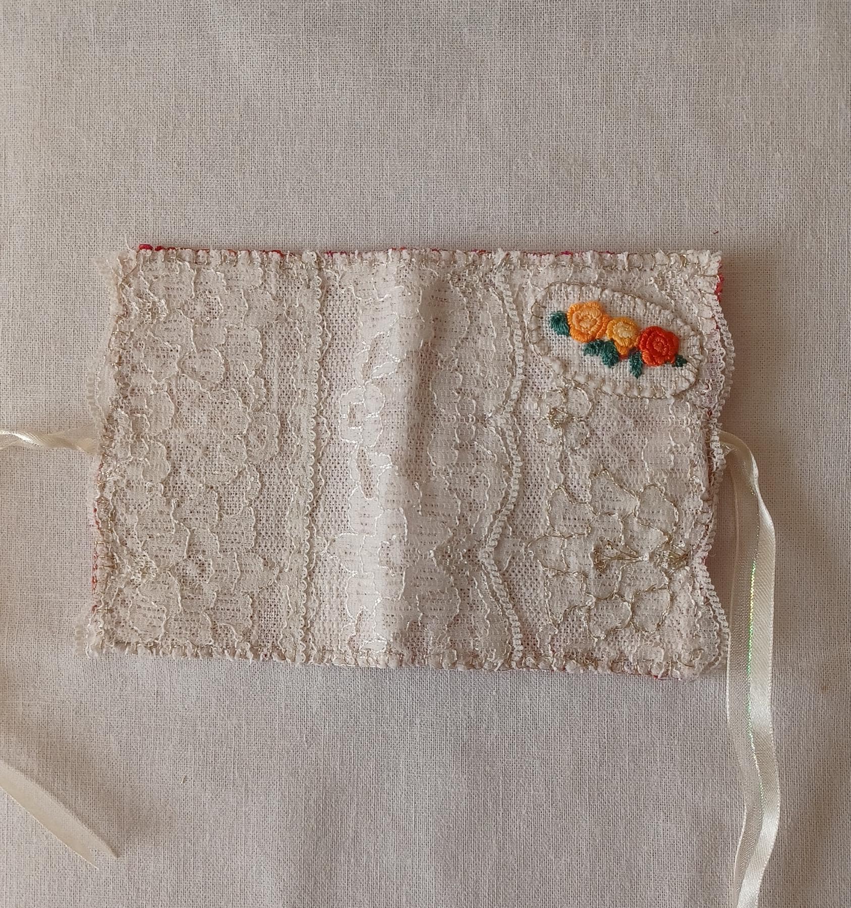 Handmade Needle Case / Needle Book. White Lace and Flowers. Slow ...