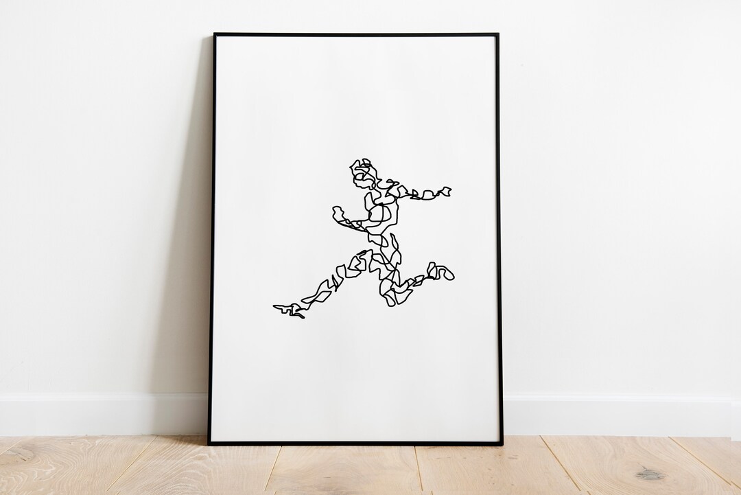 Running Man Line Art Print - Etsy