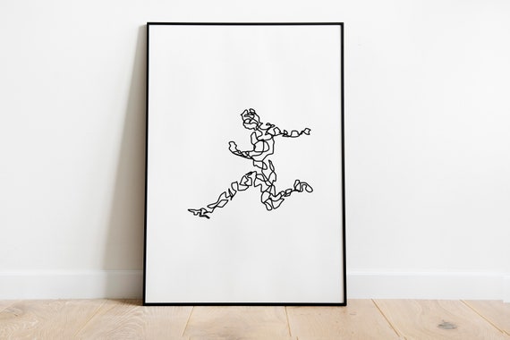 Running Man Line Art Print | Etsy