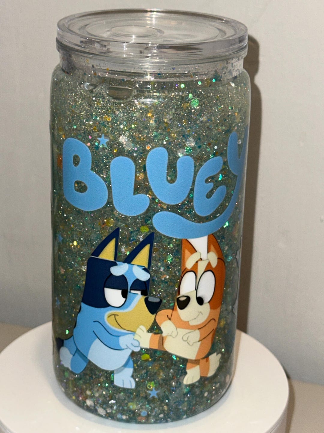 Bluey Glitter Snowglobe Tumbler - Etsy