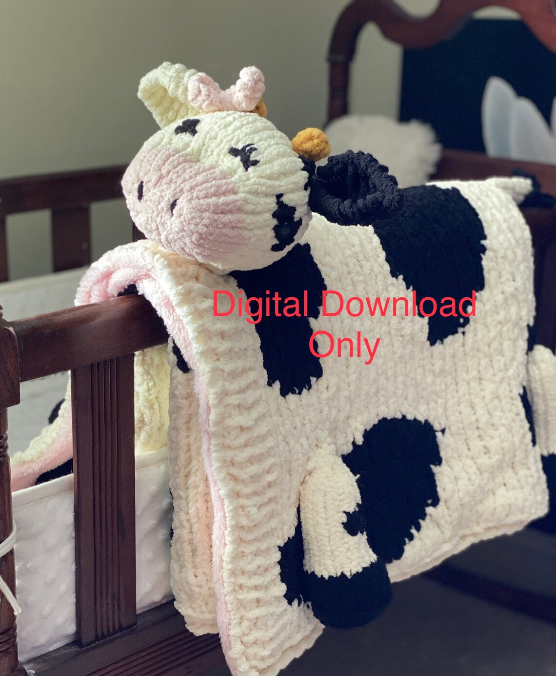 Cow Blanket Knitting Pattern Cow Lovey Cow Blanket Knitting - Etsy