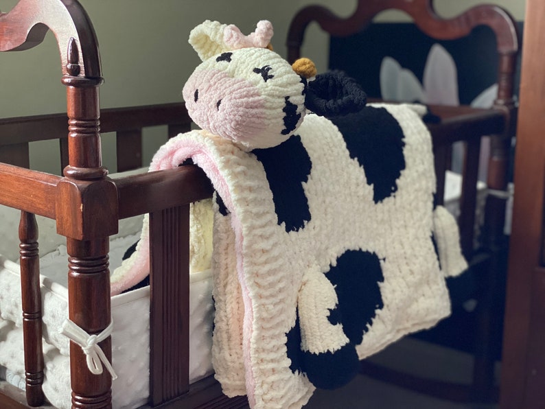 Cow Blanket Knitting Pattern Cow Lovey Cow Blanket Knitting - Etsy
