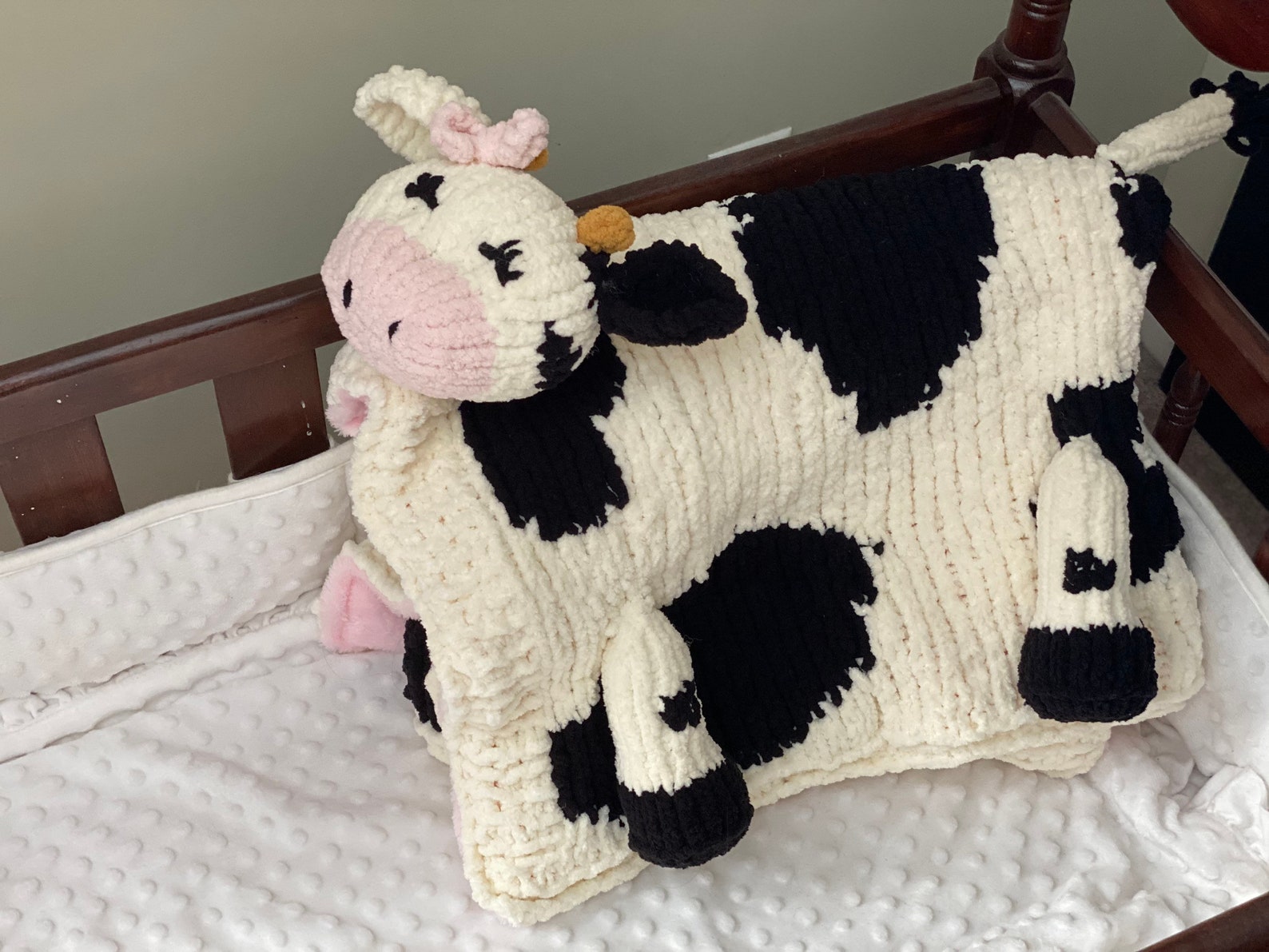 Cow Blanket Knitting Pattern Cow Lovey Cow Blanket Knitting - Etsy