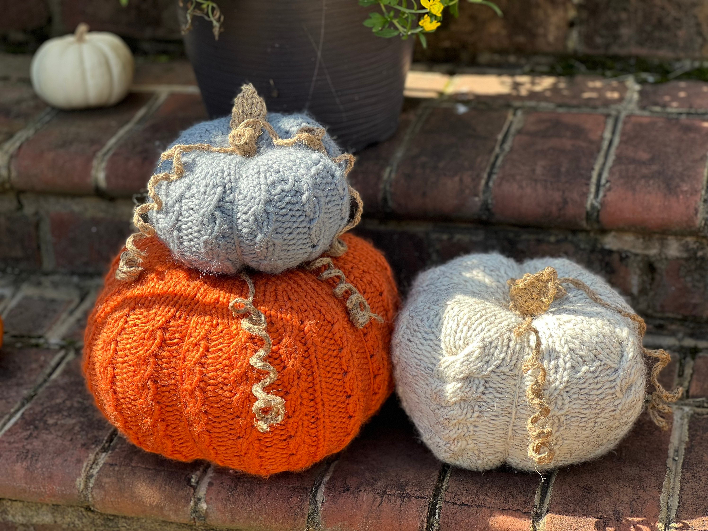 Cabled Pumpkin Pattern, Centerpiece, Fall Decor, Knitting Pattern - Etsy