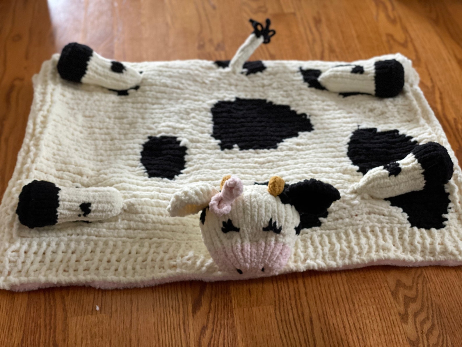 Cow Blanket Knitting Pattern Cow Lovey Cow Blanket Knitting - Etsy