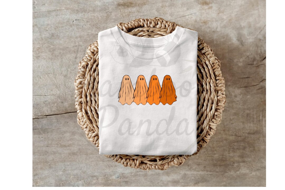 Orange Ghosts Svg, Orange Ombre, Four Ghosts, Halloween Svg, Burnt ...