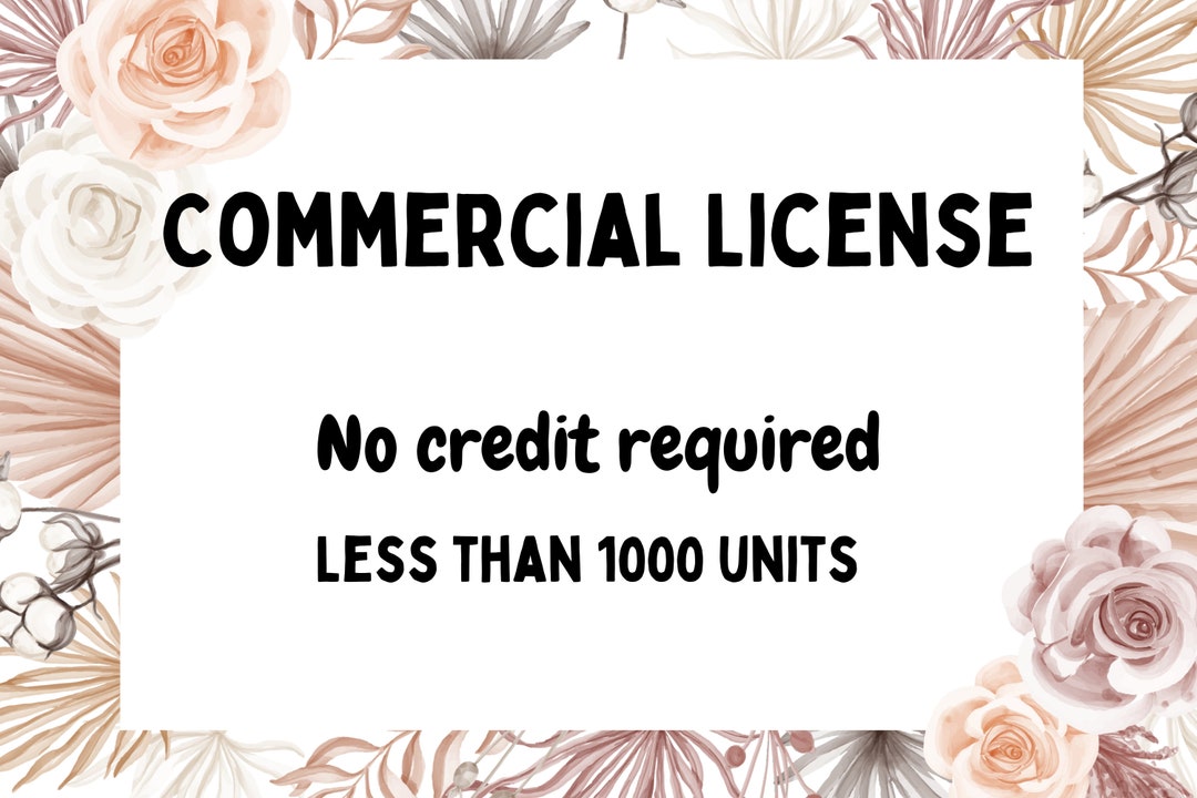 Commercial License for SVG Files, Clipart Commercial Use, No Crediting ...