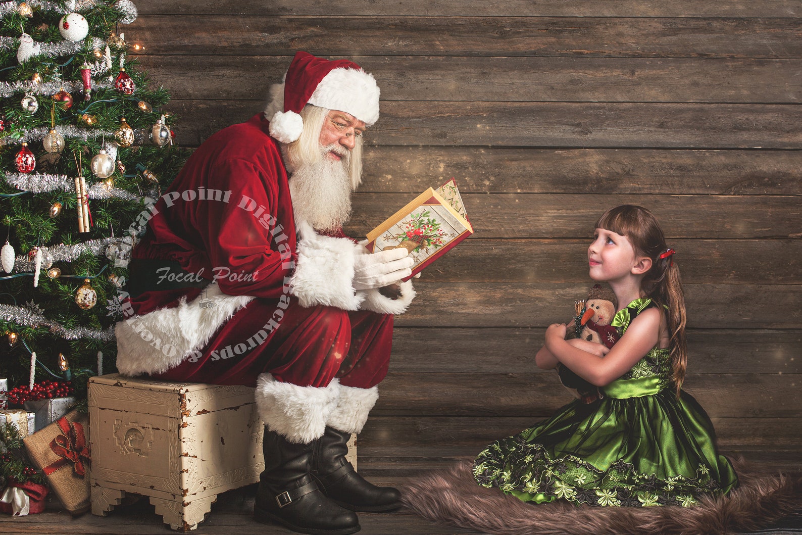 Santa Digital Backdrop Christmas Scene Christmas Digital - Etsy