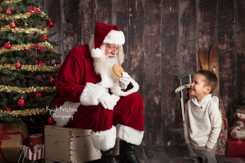 Santa Digital Backdrop Christmas Scene Christmas Digital - Etsy