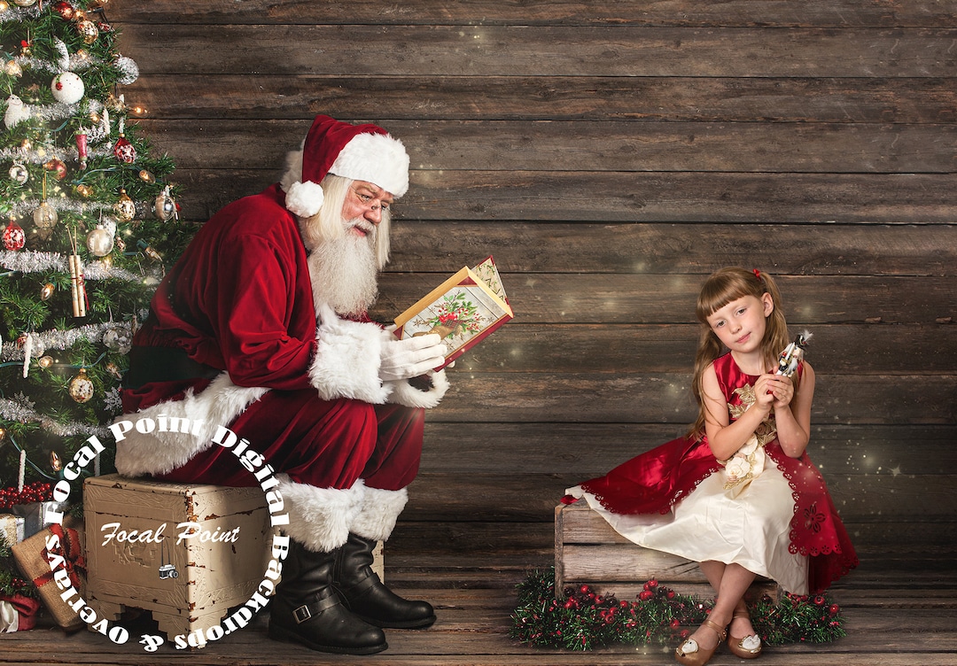 Santa Digital Backdrop, Christmas Scene, Christmas Digital Download ...