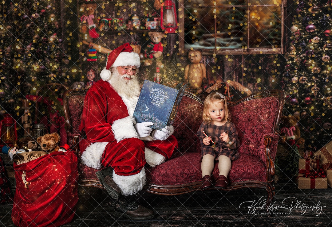 Santa Reading a Book, Santa on a Couch, Santa Digital, Santa Digital ...