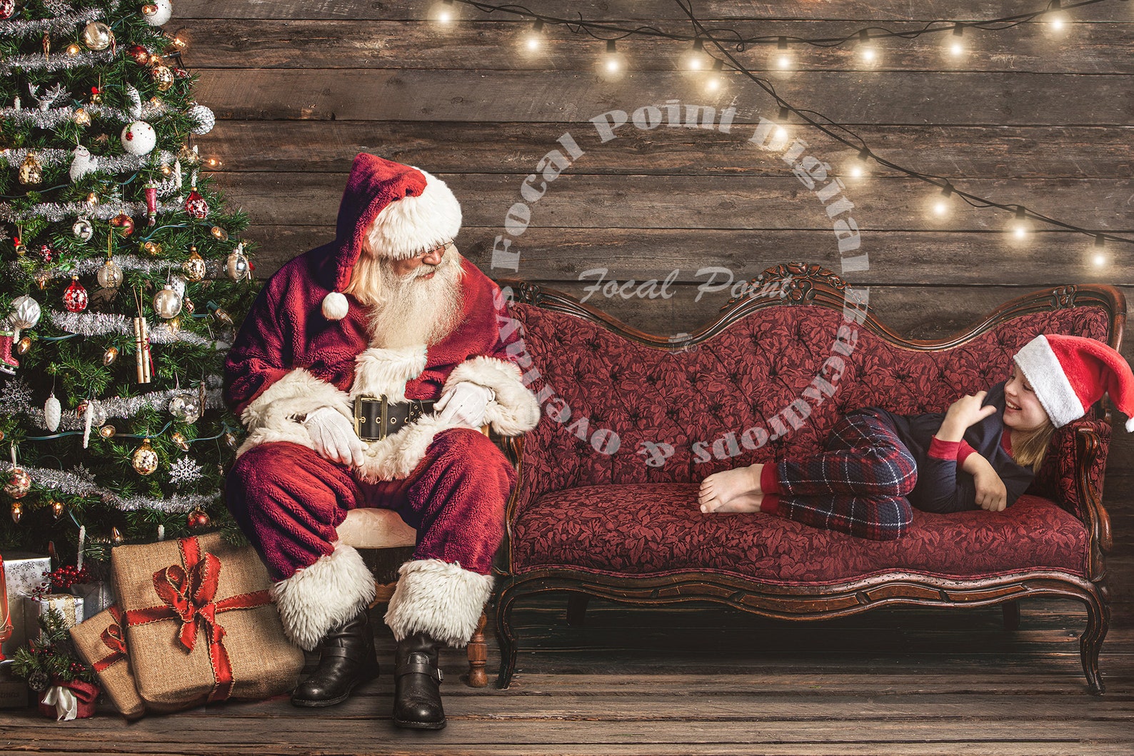 Santa digital backdrop Christmas SceneChristmas Digital | Etsy