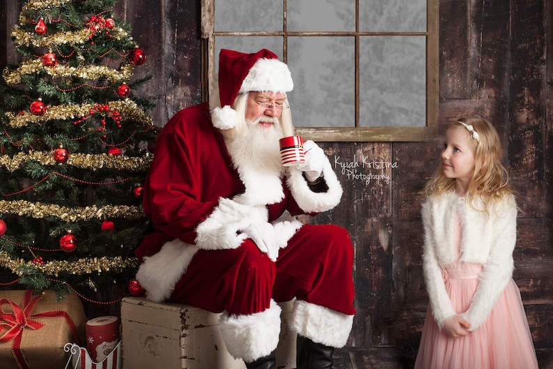 Santa Digital Backdrop Christmas Scene Digital Santa | Etsy