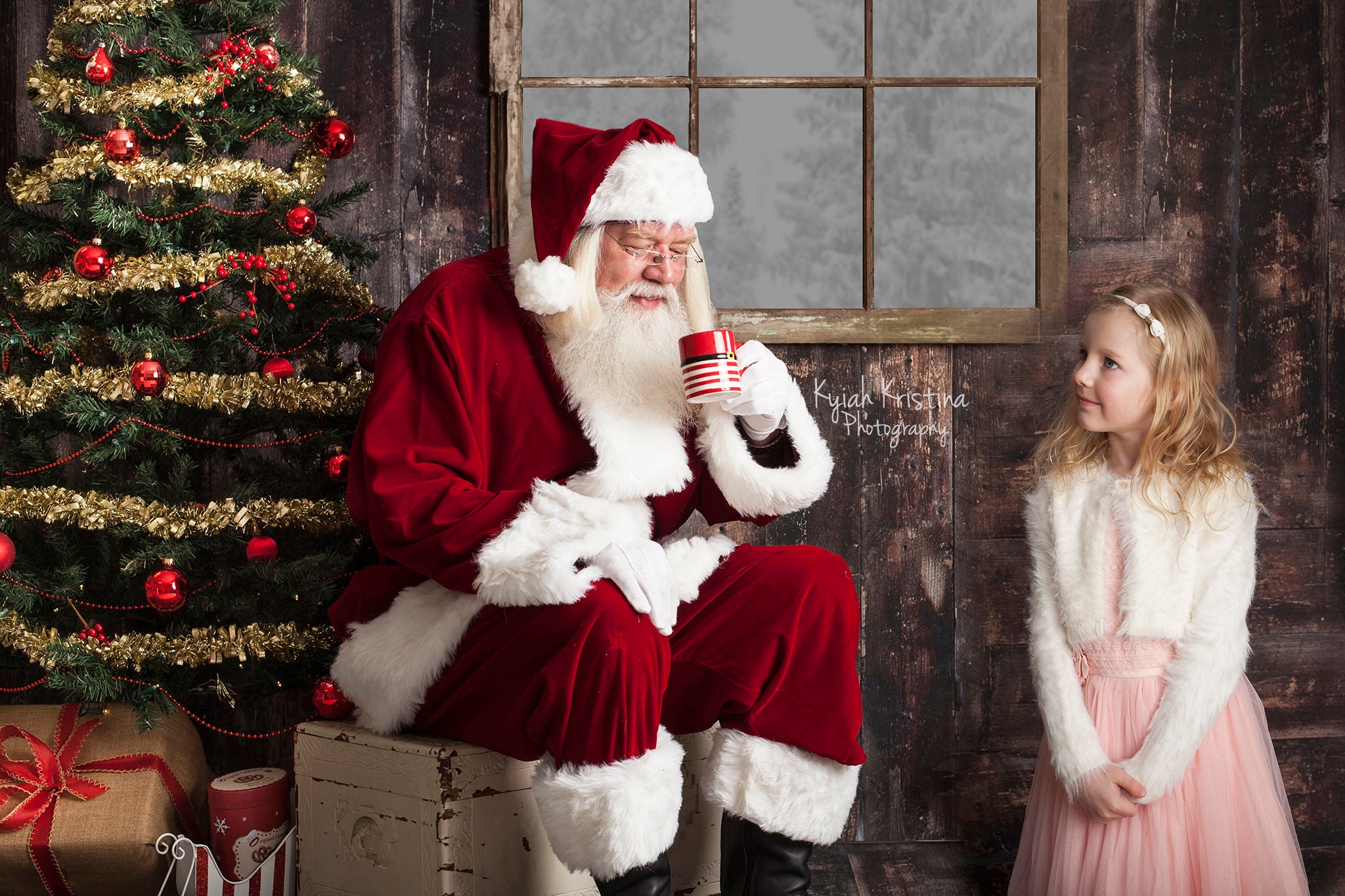 Santa digital backdrop Christmas Scene Digital Santa | Etsy