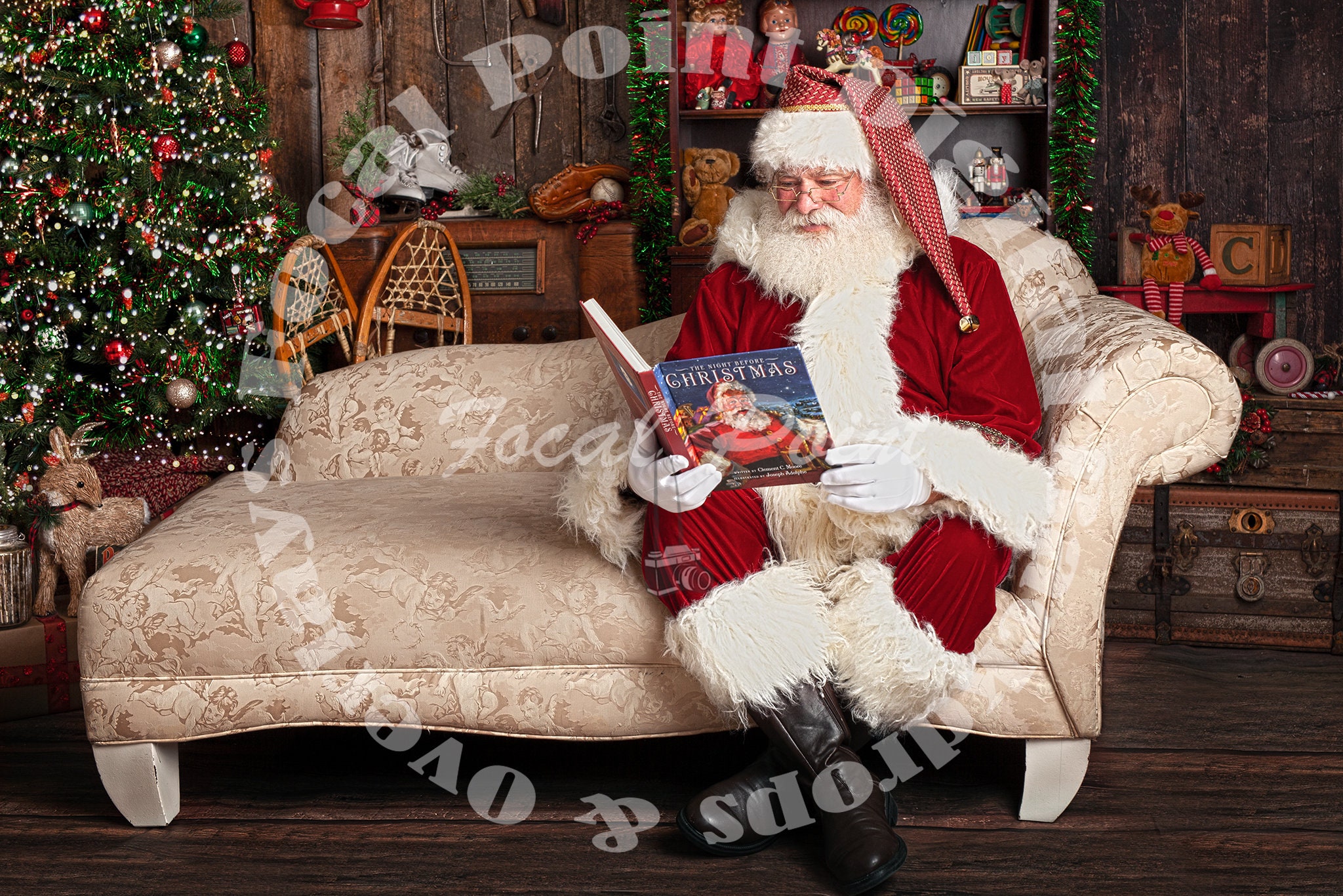 Santa Digital Backdrop Christmas Scene Christmas Digital - Etsy Canada