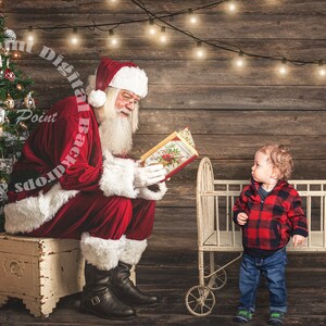Santa Digital Backdrop Christmas Scene Christmas Digital - Etsy