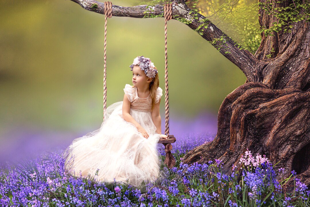 Enchanted Tree Digital Backdrop, Enchanted Tree Swing for Composites ...