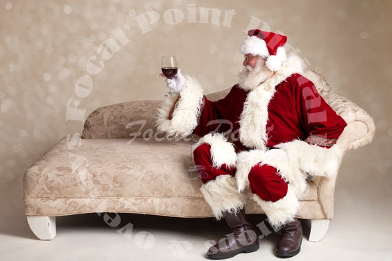 Santa Drinking Wine Santa Toasting Wine Santa Digital | Etsy