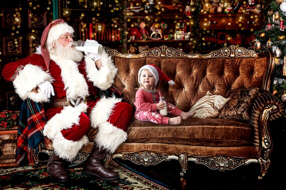 Santa Drinking Milk Santa on a Couch Santa Digital Santa - Etsy Canada