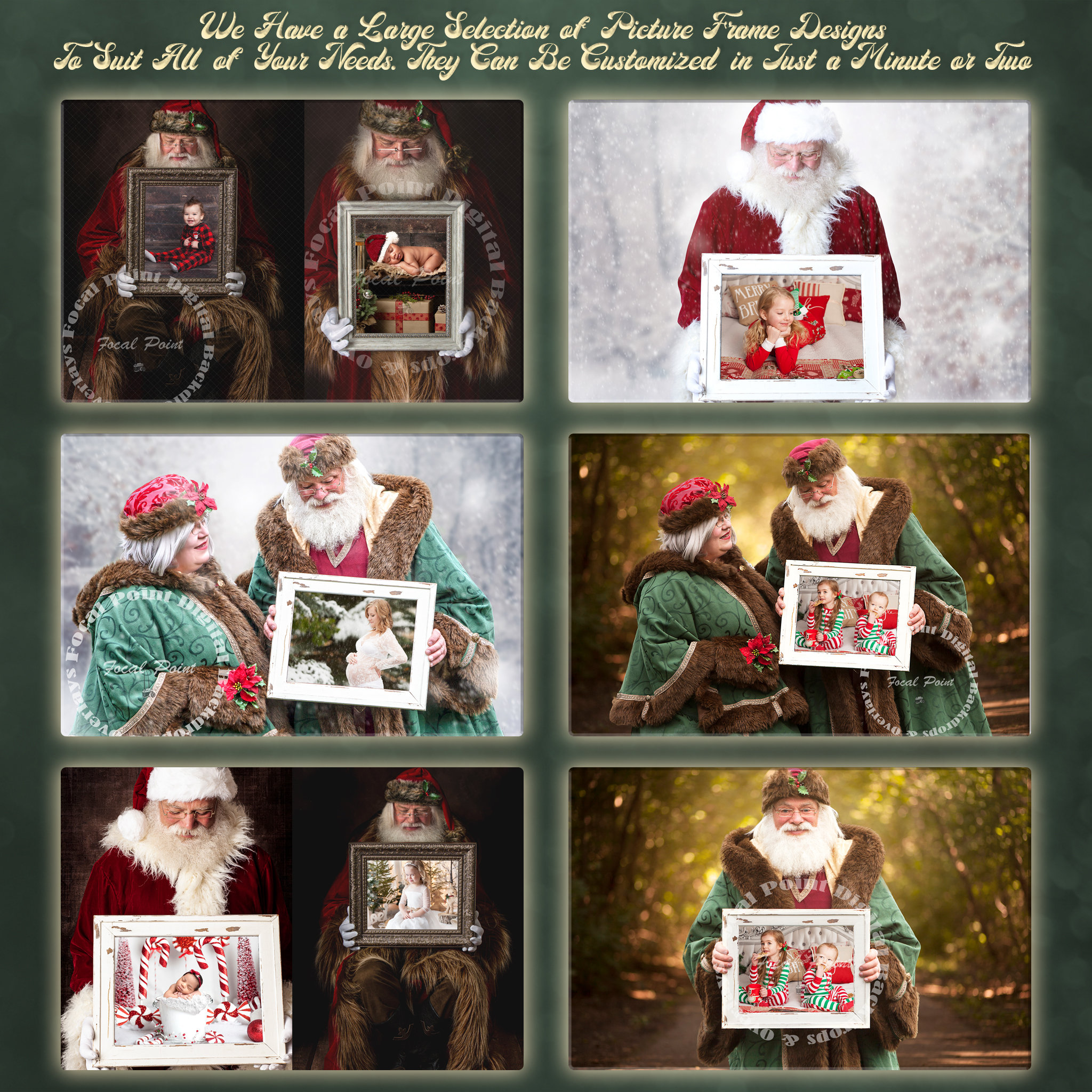 Santa digital backdrop Christmas Scene Christmas Digital | Etsy