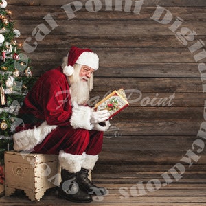 Santa Digital Backdrop, Christmas Scene, Christmas Digital Download ...