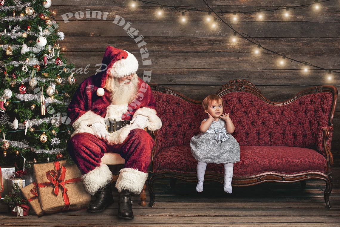 Santa Digital Backdrop Christmas Scenechristmas Digital - Etsy