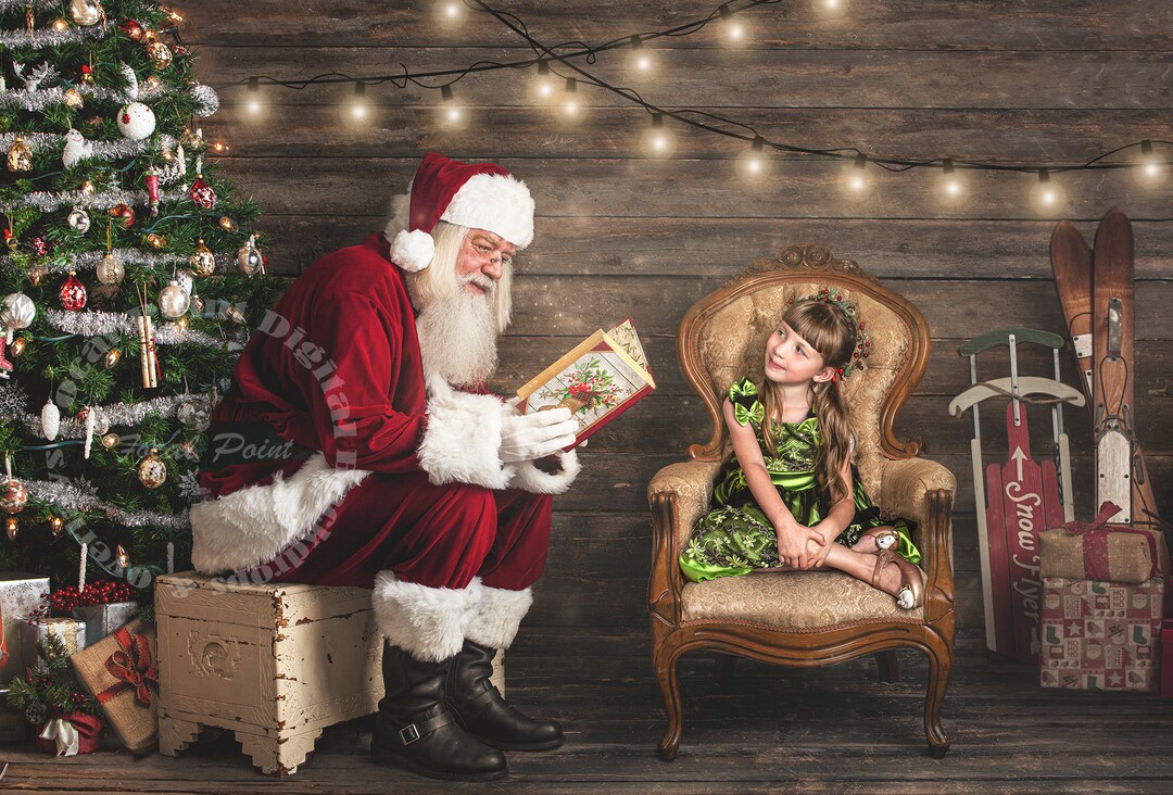 Santa Digital Backdrop, Christmas Scene,christmas Digital Download ...