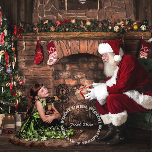 Santa Digital Backdrop Christmas Scene Christmas Digital - Etsy