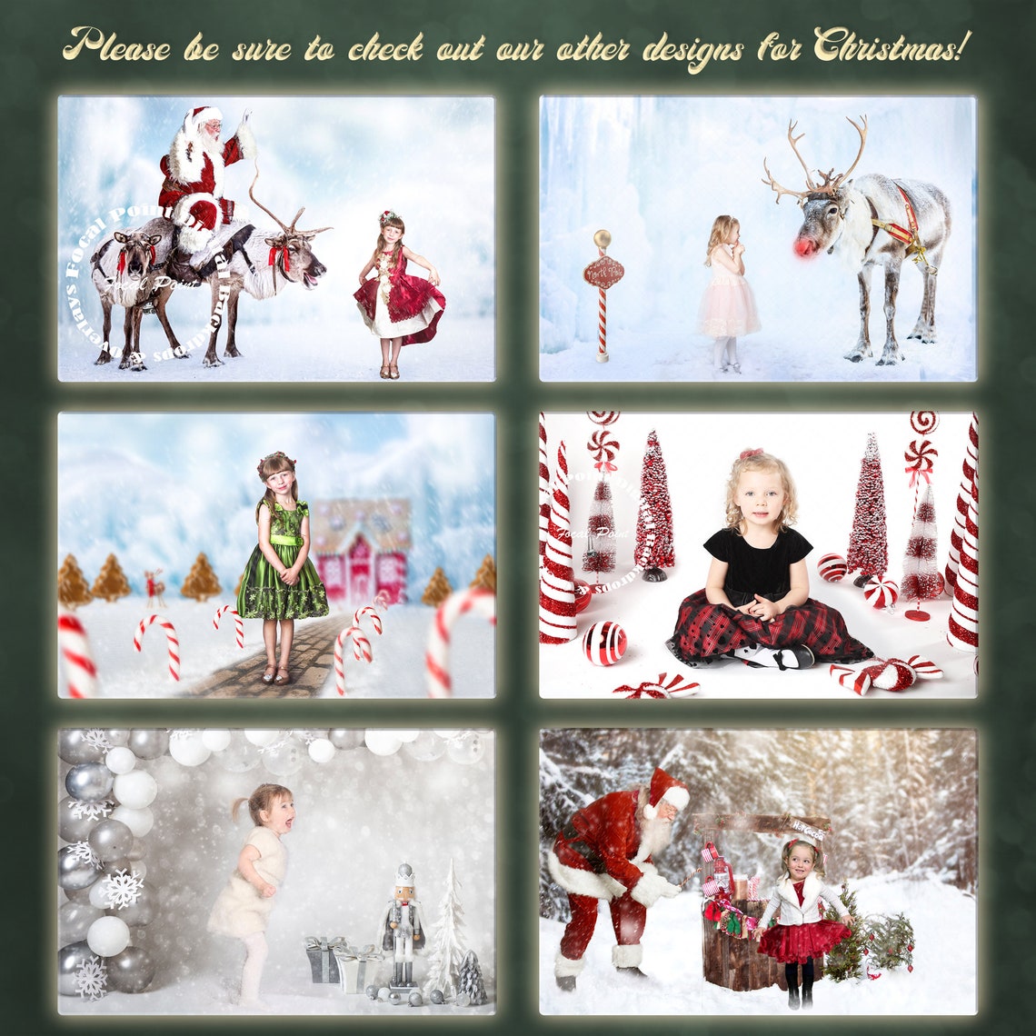 Santa Digital Backdrop Santa Pulling a Sleigh Christmas - Etsy