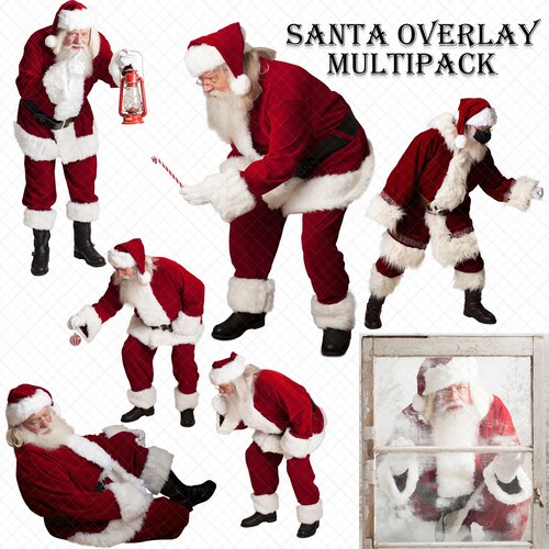 Santa Sitting Digital PNG Overlay - Etsy