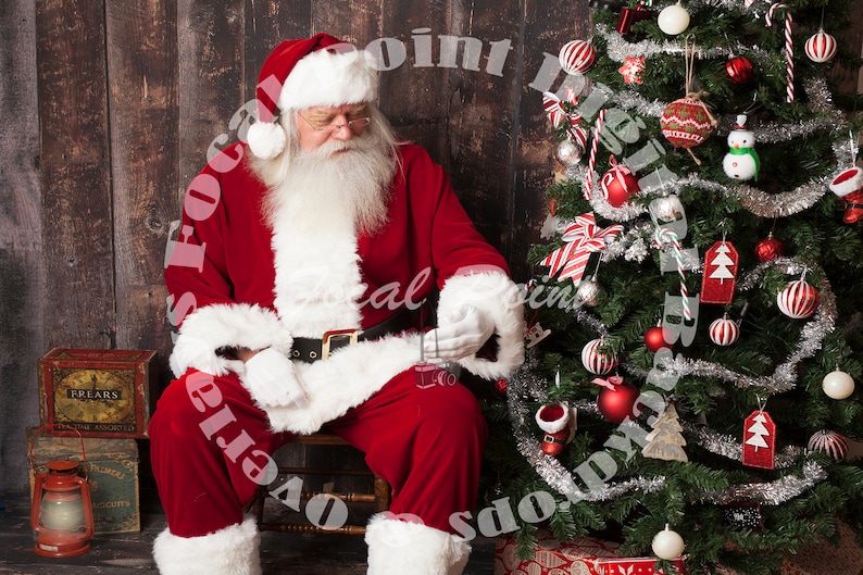 Santa Digital Backdrop Christmas Scene Christmas Digital | Etsy