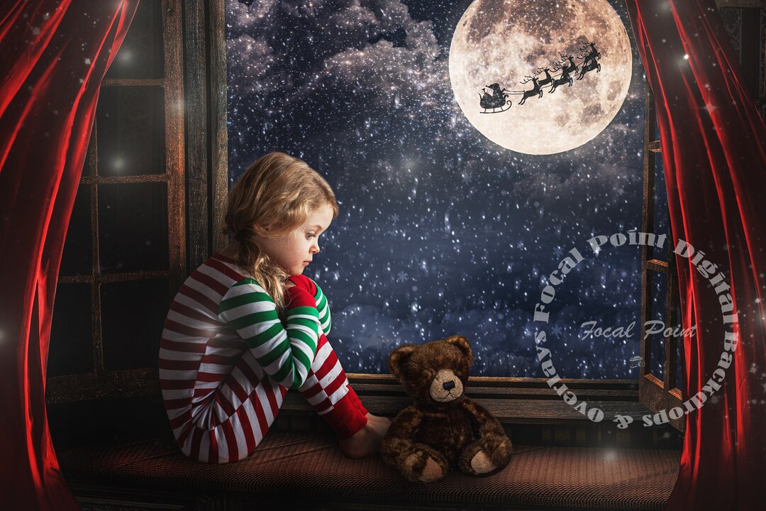 Christmas Window Digital Backdrop, Christmas Digital Backdrop ...